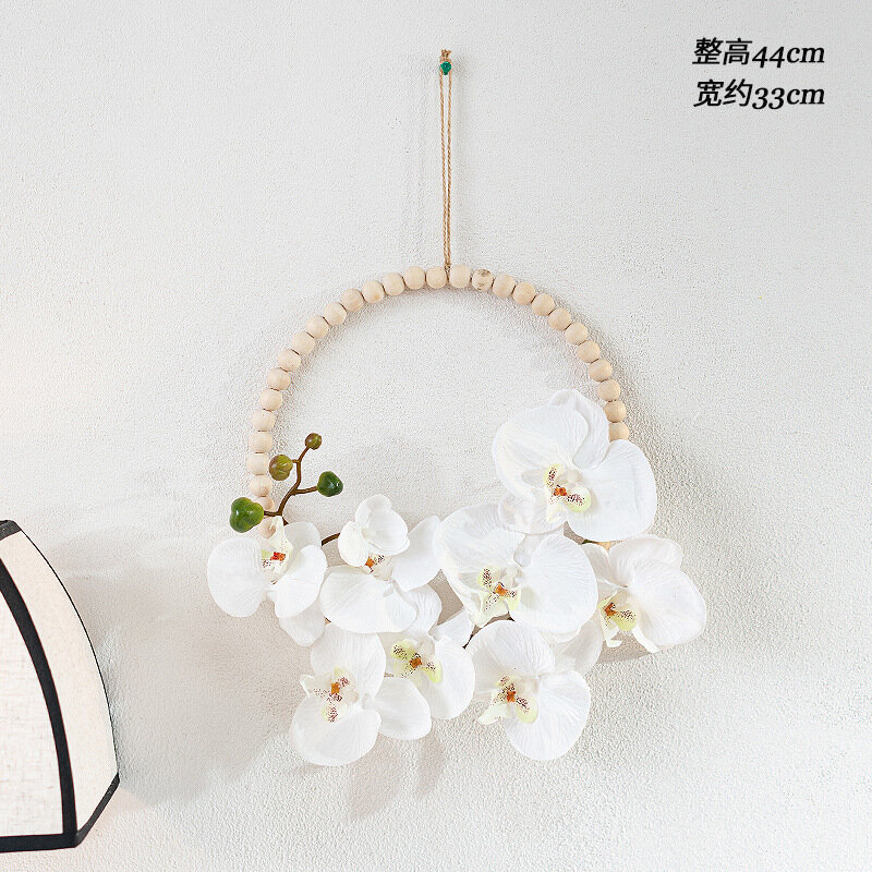 Скандинавский светлый роскошный деревянный венок из бусин, искусственные цветы, свадебные розы, декоративные цветы для стен, настенное украшение для дома, высококачественные декоративные цветы