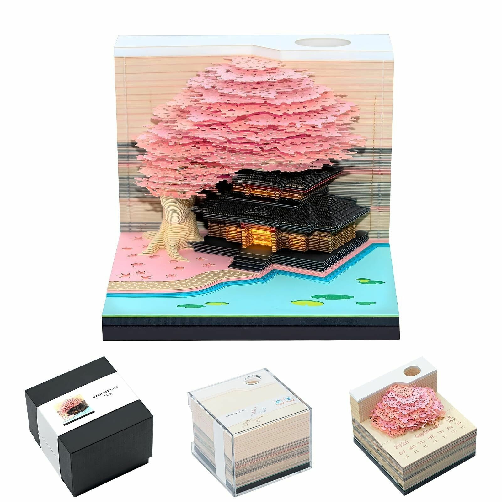 Календарь из бумажных скульптур 2026, дизайн 3D-дерева