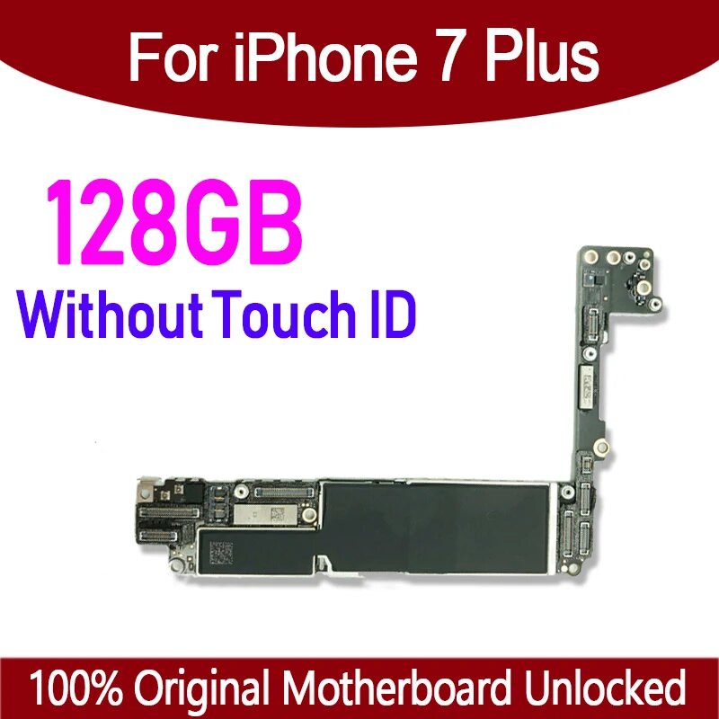Оригинальная Заводская разблокированная материнская плата для iPhone 7 Plus с Touch ID очистка iCloud логическая плата iOS 128GB NO Touch ID