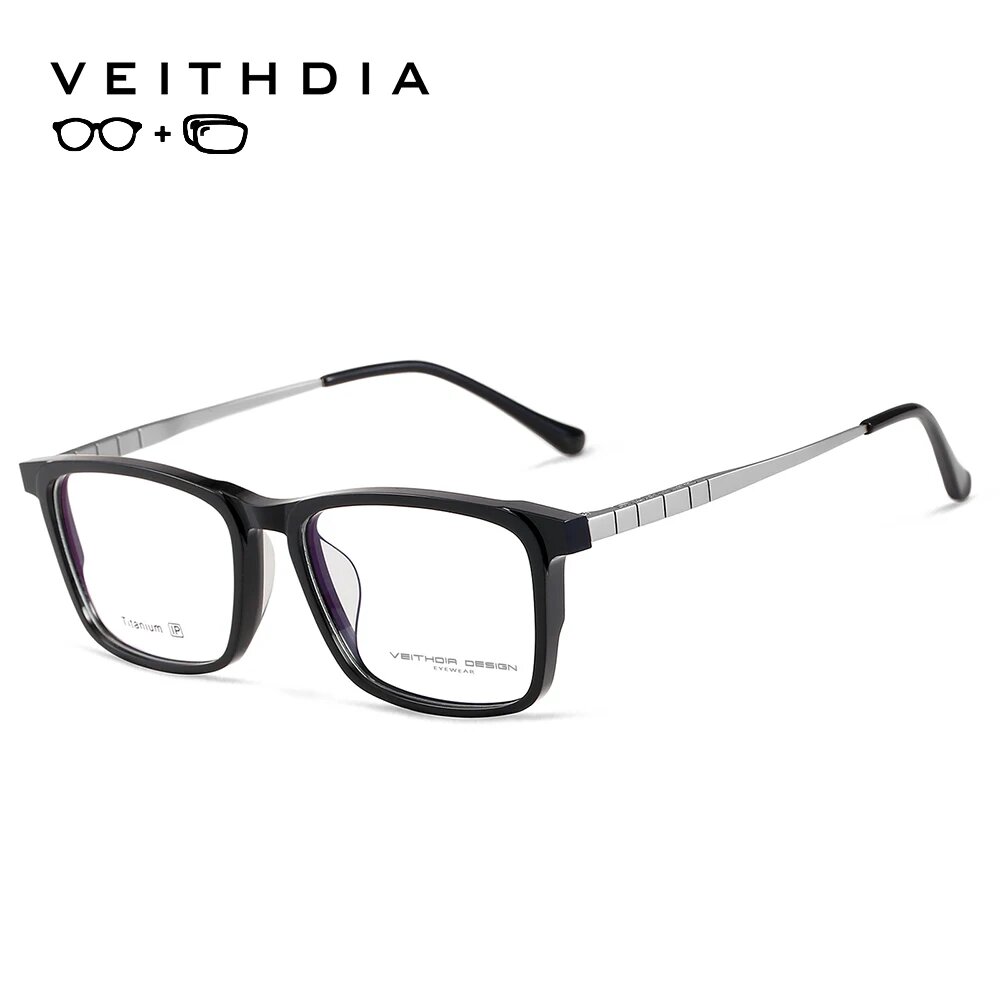 VEITHDIA прогрессивные очки V2107 из титана черный, 1.61, Единая версия, Анти-синий луч