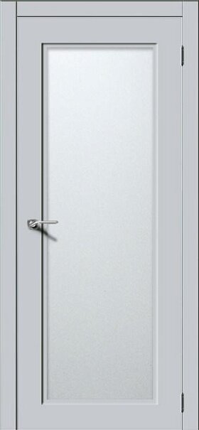 Межкомнатная Дверь Verda Квадро 6 Лайтгрей со Стеклом Сатинато 2000х600мм (Полотно+Коробка+5 Наличников) / Верда.