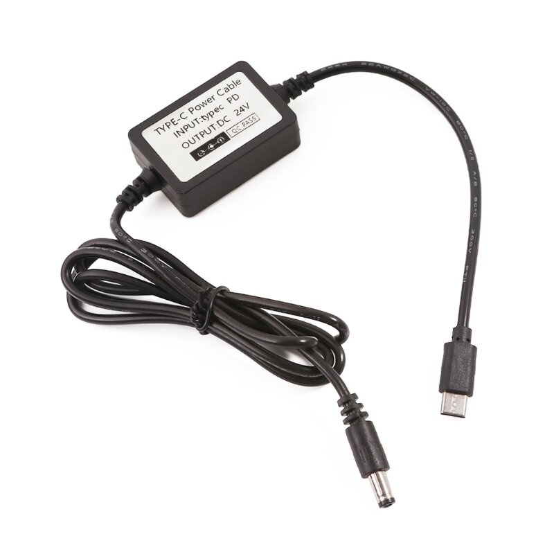 Кабель-адаптер питания USB TypeC преобразователь PD12V 15V 20V в DC24V 5,5x2,1 мм