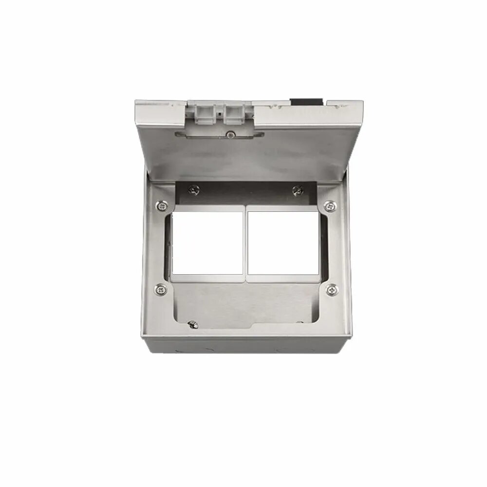 Лючок под розетки встраиваемый в пол ламинат плитку на 4 модуля, металл, сталь