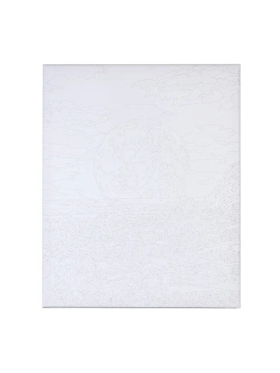 Пейзаж с луной на закате раскраска по номерам