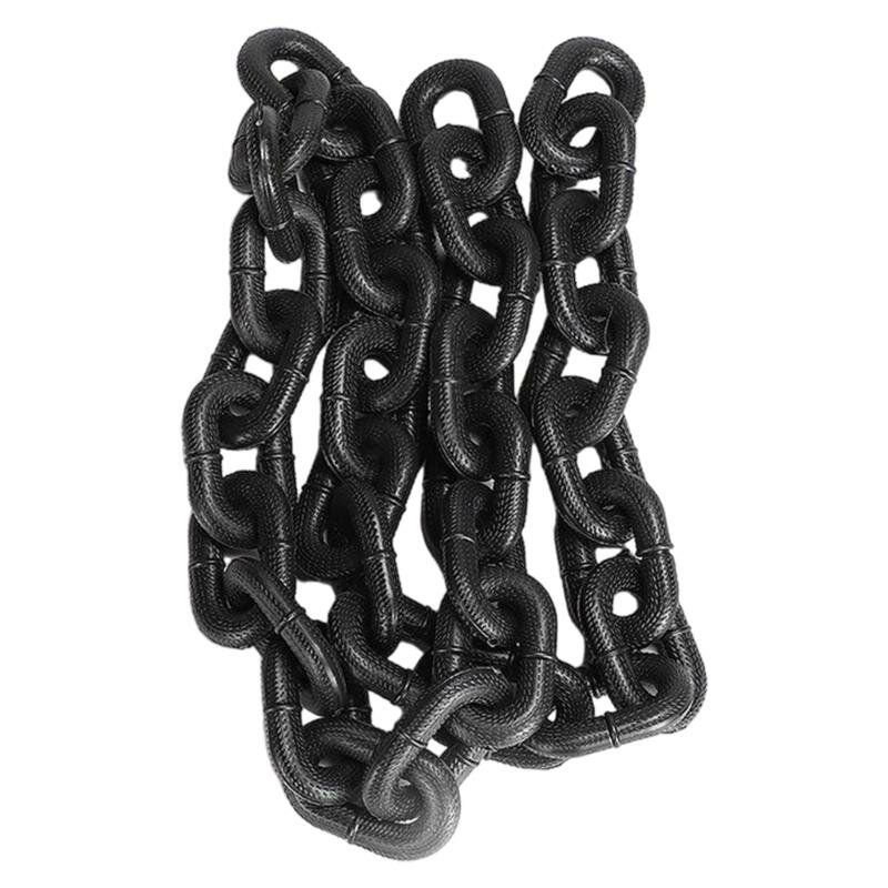 Прочная пластиковая цепь-поводок для собак, имитация железной цепи, Черный