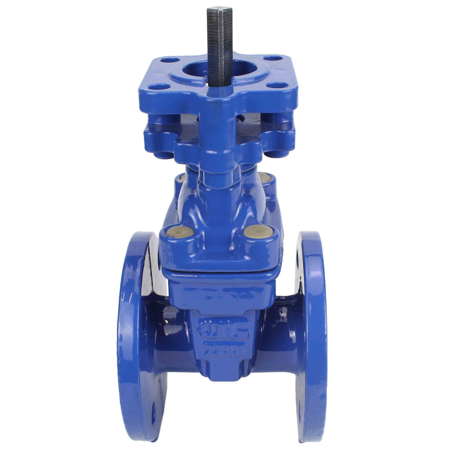 Задвижка клиновая 30ч939р (аналог МЗВ) DN.ru GGG50-GGG50-EPDM-BLUE Ду50 Ру10/16 c ОСТ-фланцем, под электропривод — фото 1
