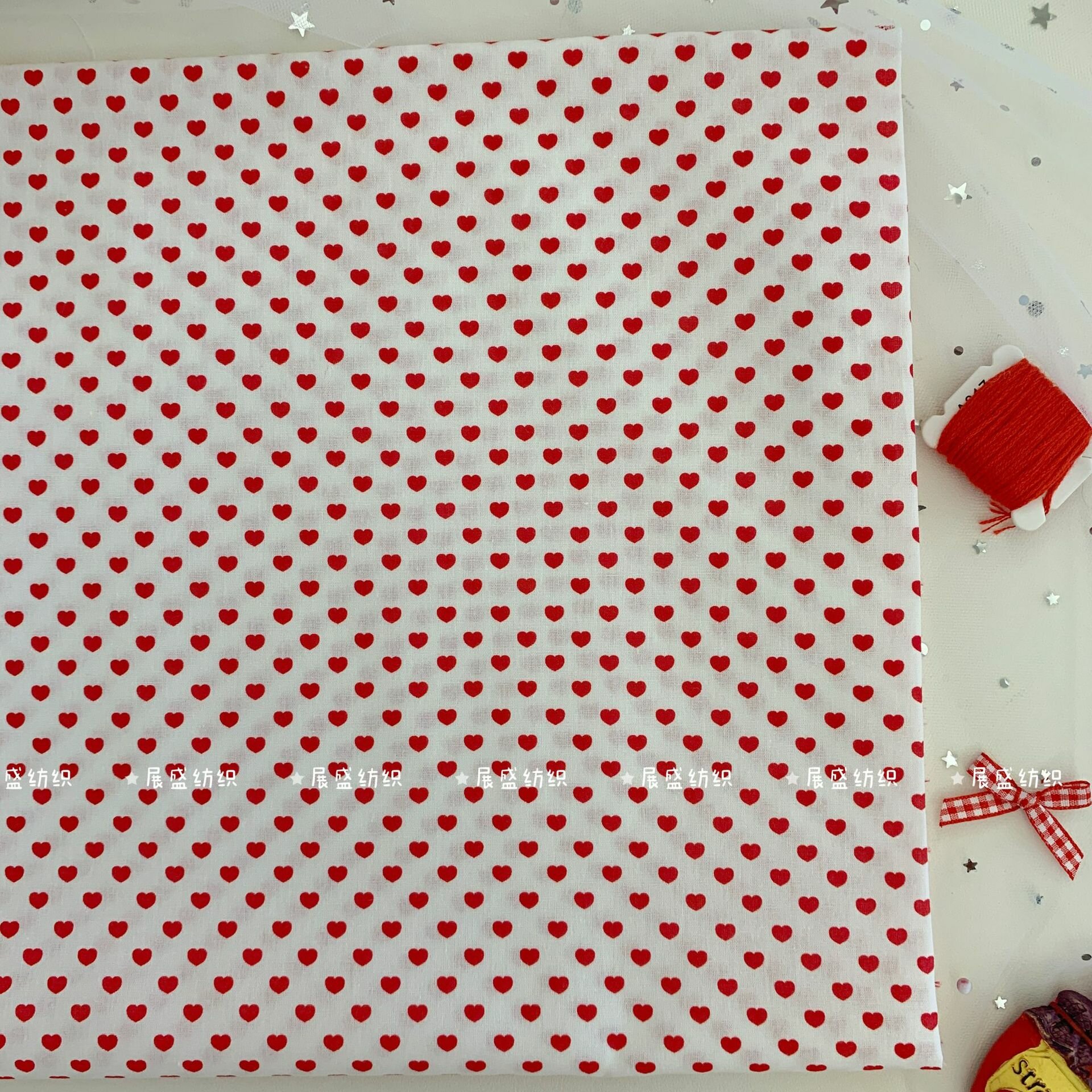 Чистый хлопок 40s, универсальный корейский стиль, маленькая ткань в форме сердца, ручная работа, DIY сумка, резинка для волос, одежда для домашних животных