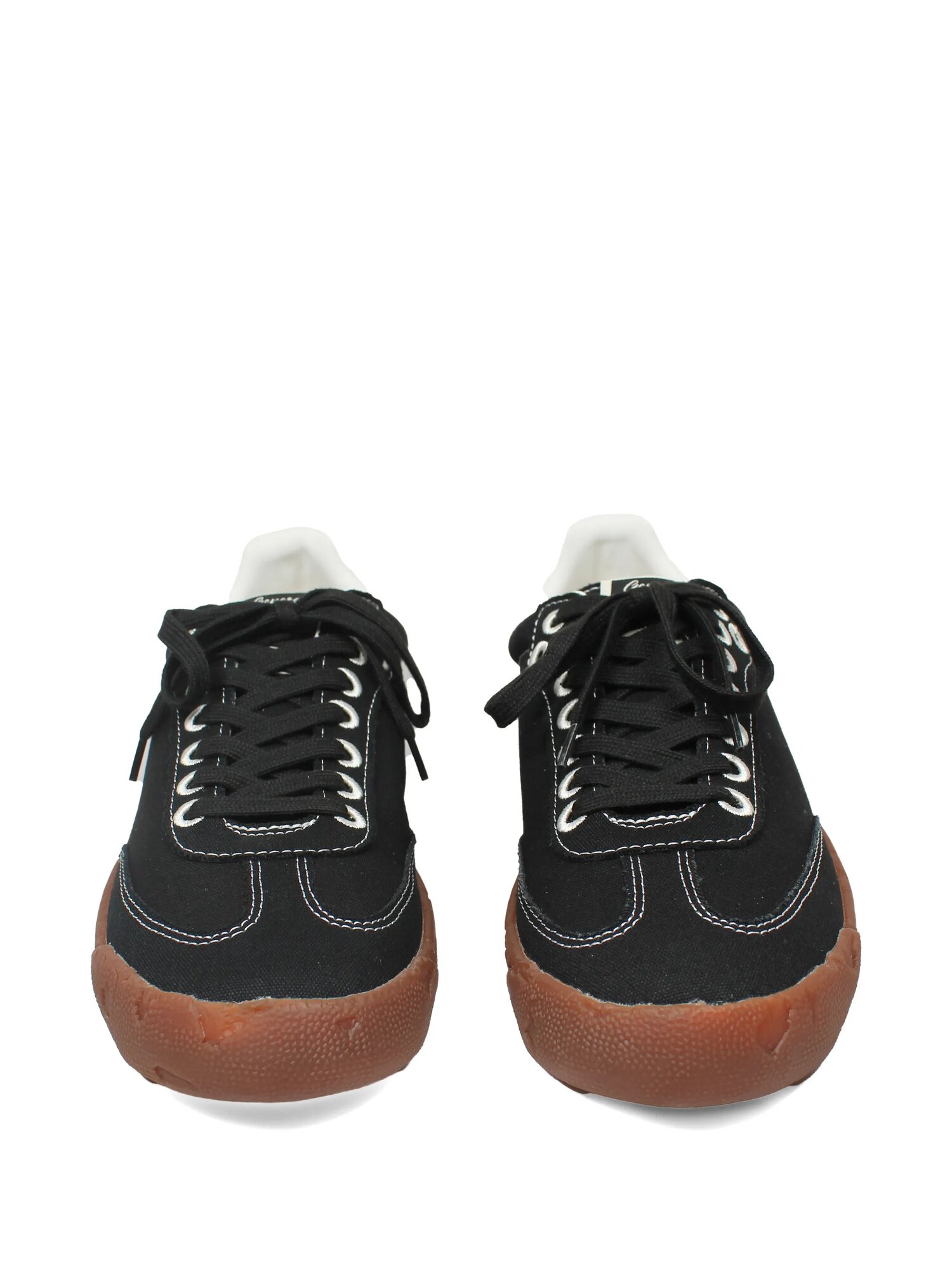 Кроссовки MAISON MIHARA YASUHIRO Contrast-stitching leather sneakers, размер 40, черный — фото 1