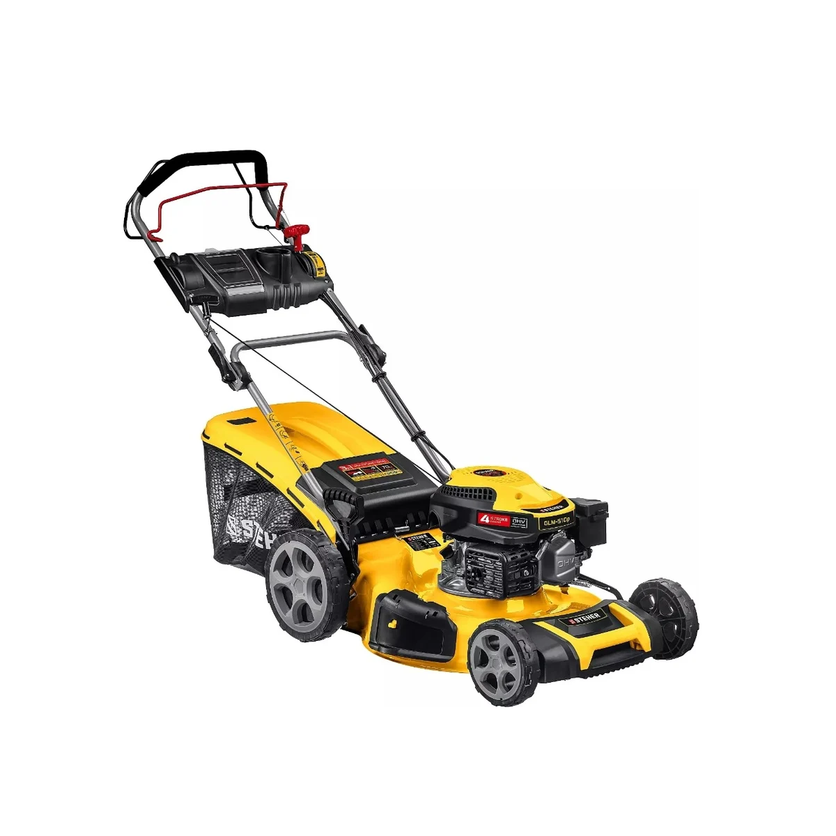 Газонокосилка бензиновая Steher GLM-510p, 6.5 л. с, 51 см, черный/желтый