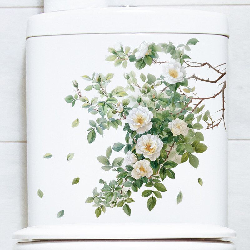 Туалет крышка бабочка цветочная наклейка водонепроницаемый съемный индивидуальное растение цветок унитаз 34030 В_Цвет