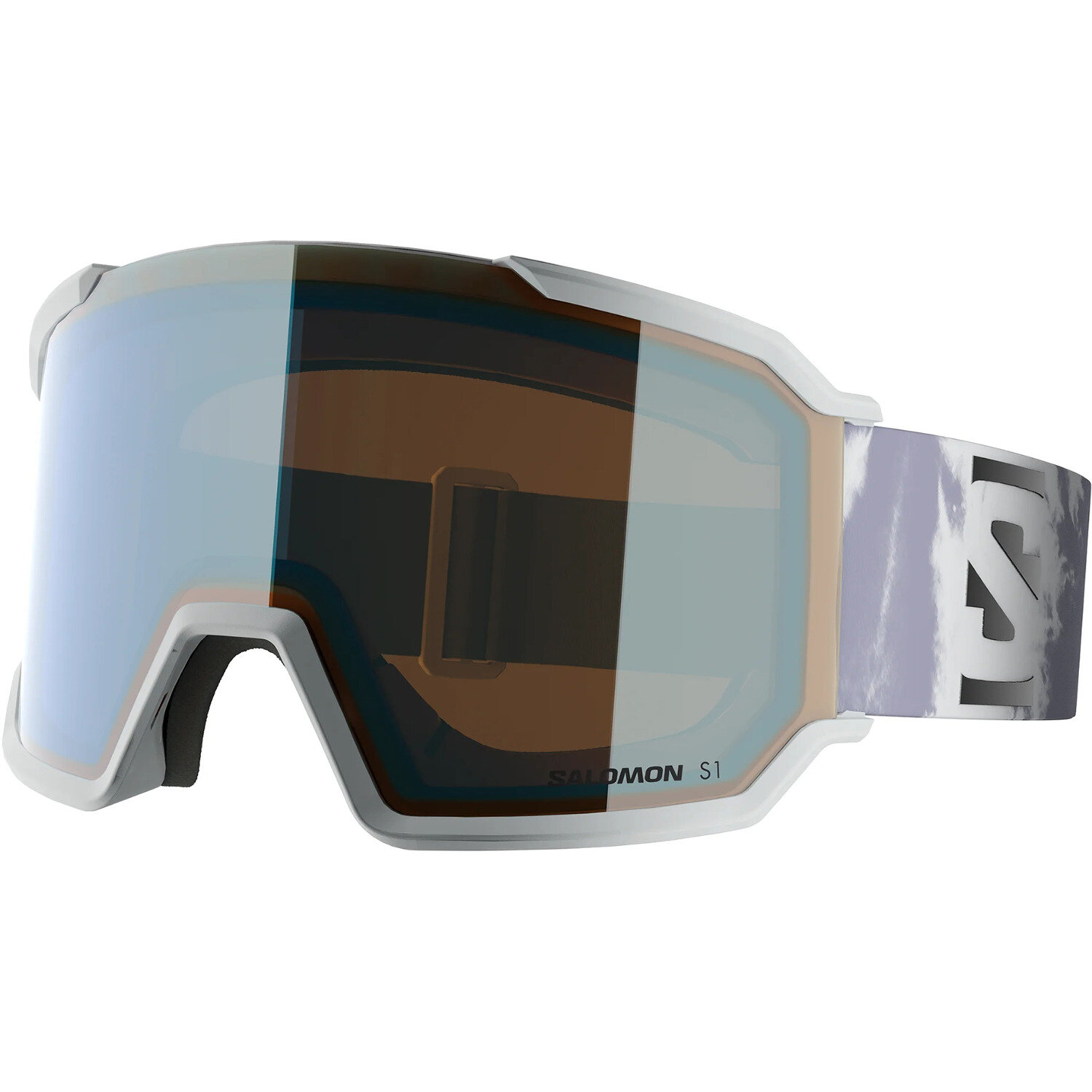 Горнолыжные очки Salomon S/View 3 ML Ice Flow Cat. 1 25/26 голубой, для мужчин , Серый