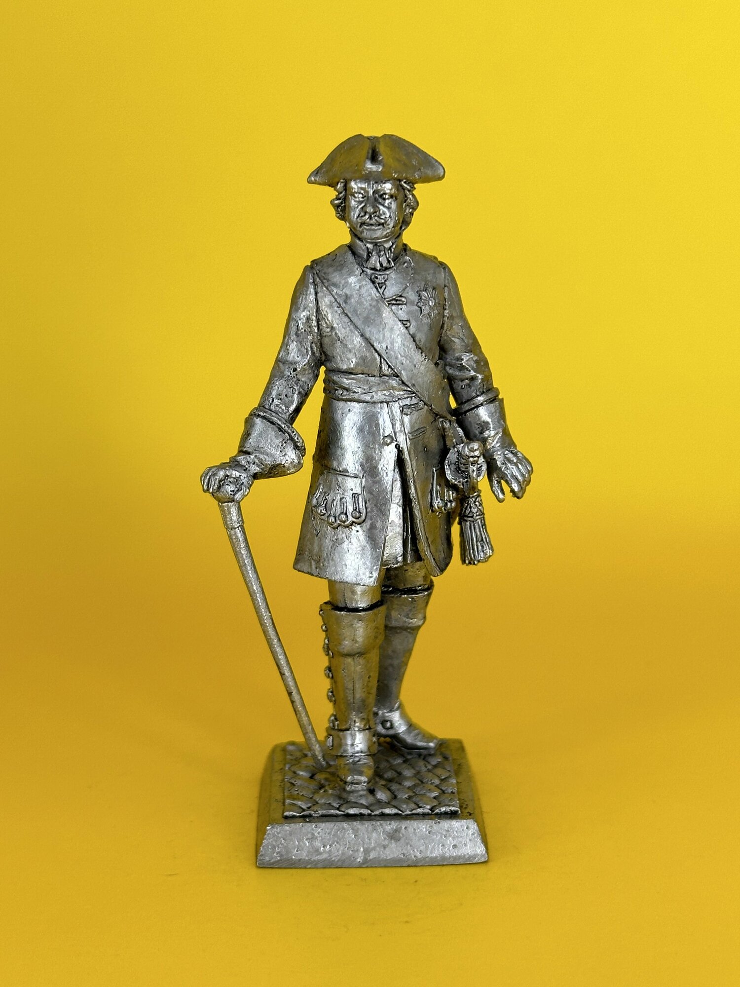 Коллекционный оловянный солдатик фигурка Петр 1