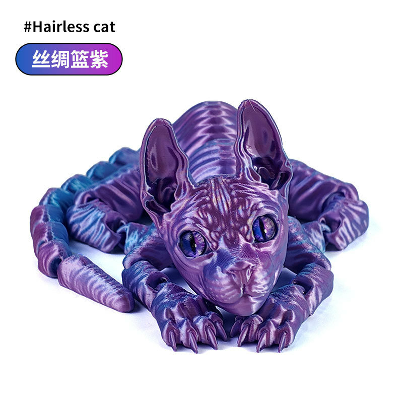 Горячие новые безволосые кошки, подвижные 3D-печатные драконьи украшения, ручной набор 3D-печатных безволосых кошачьих украшений