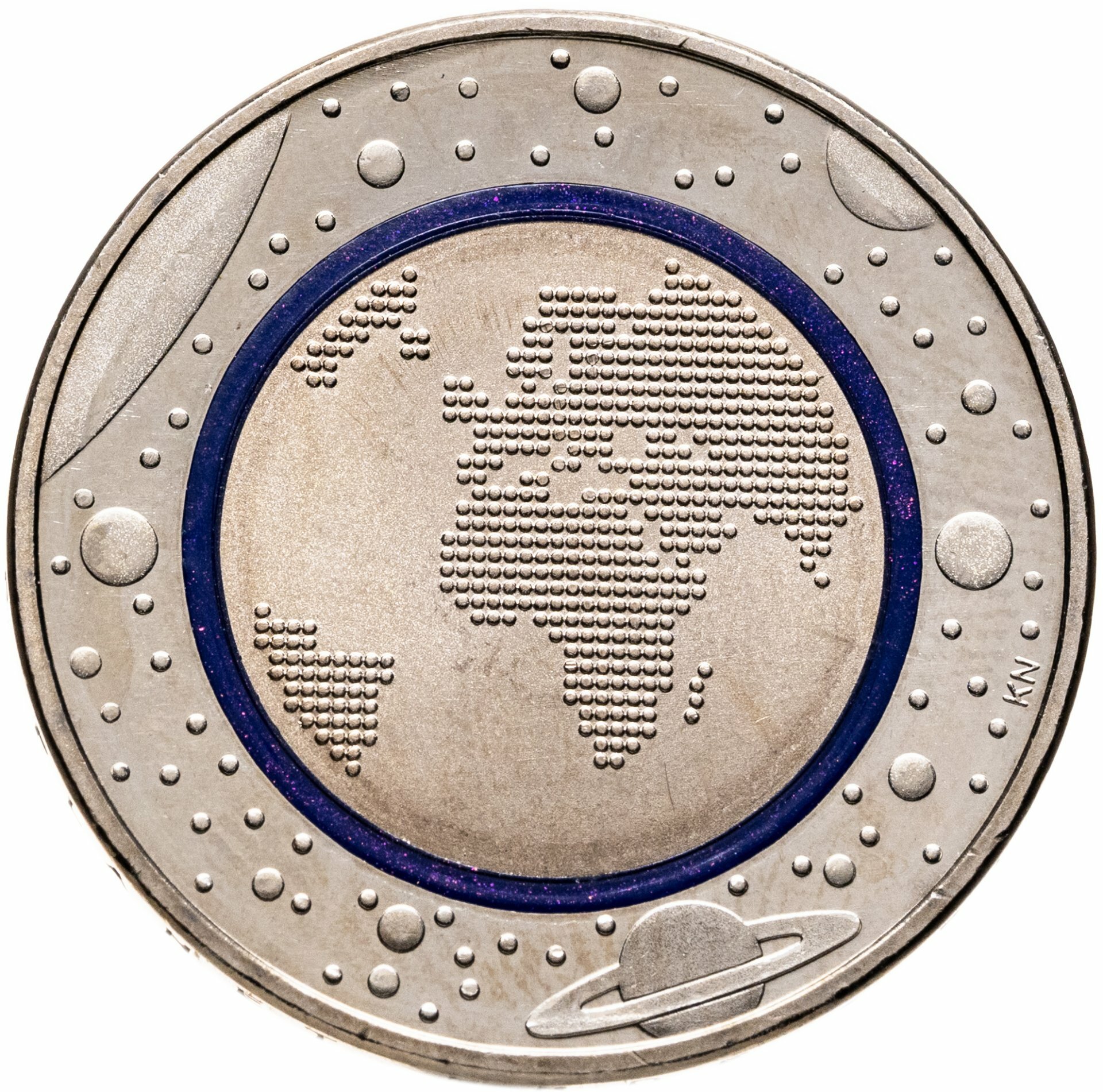 Германия 5 евро 2016 "Планета Земля" J, Три-металл, в сохранности UNC