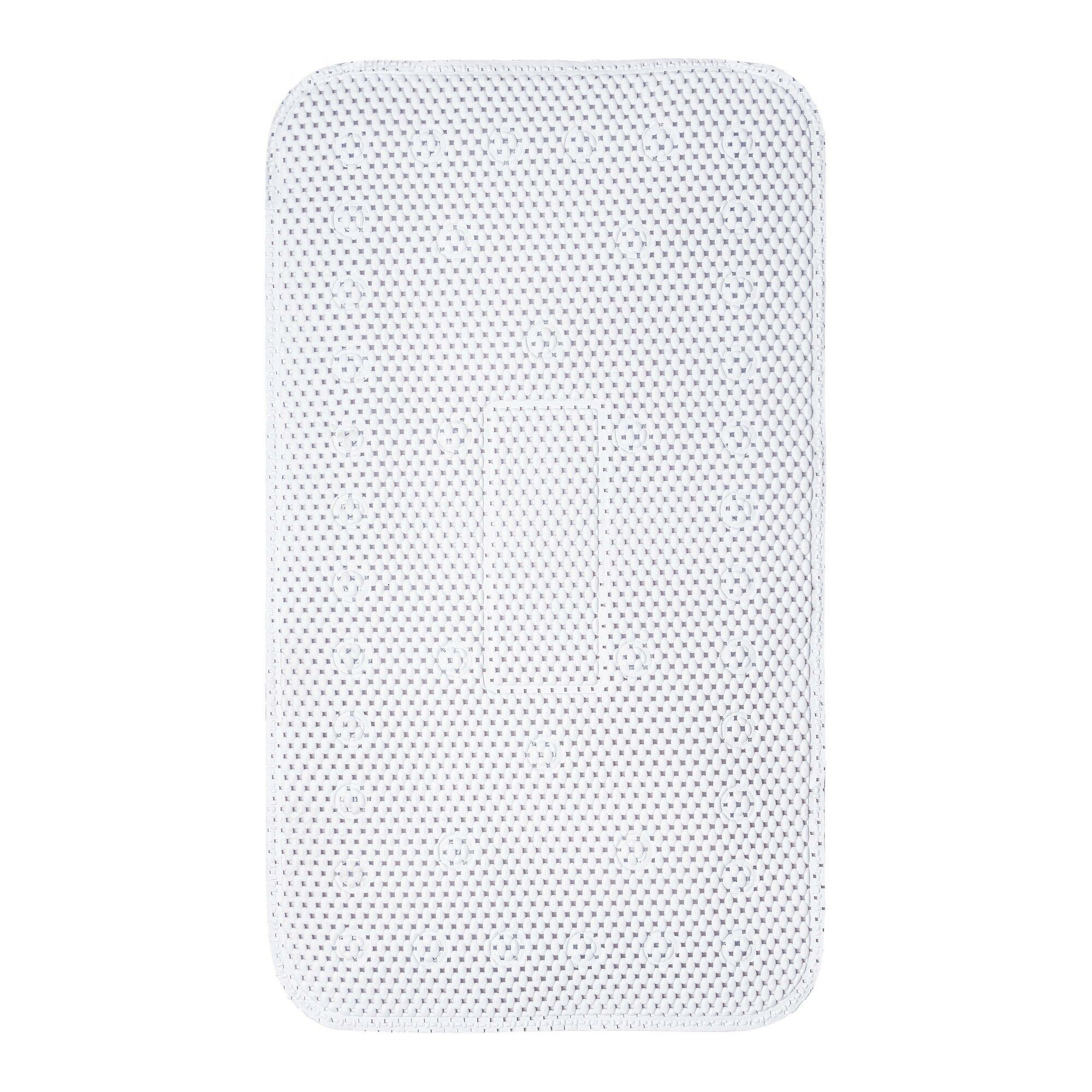 Коврик противоскользящий для ванны/душевой кабины Самуи 40*69 см, 42 присоски, белый