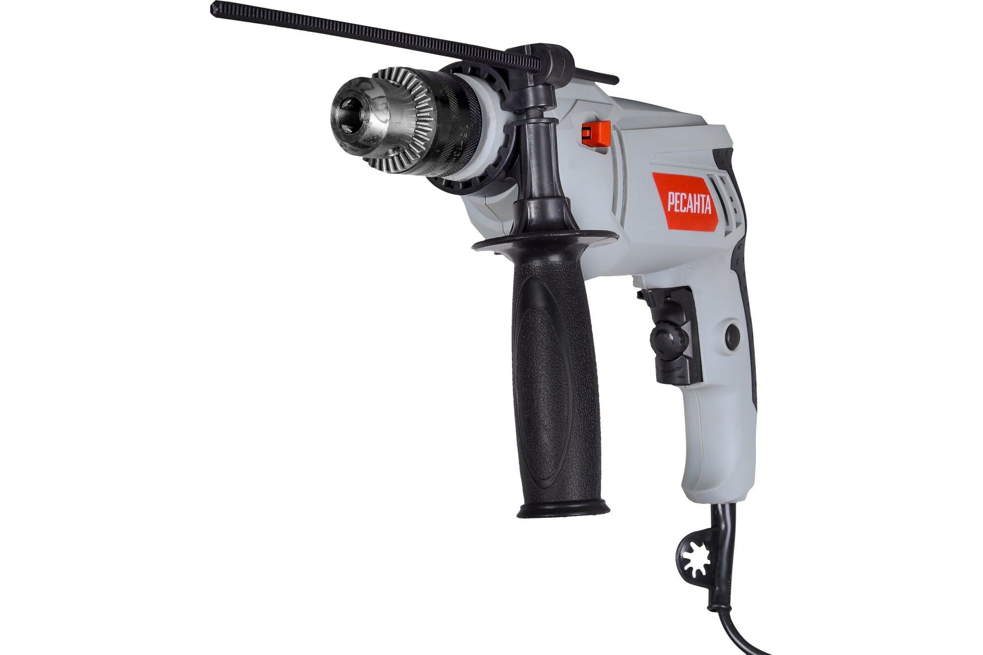 Дрель ударная 580ВТ 0-3000 об. МИН. Реверс РЕГ. Обор. Птрон ключ ВЕС 2.05КГ РЕСАНТА