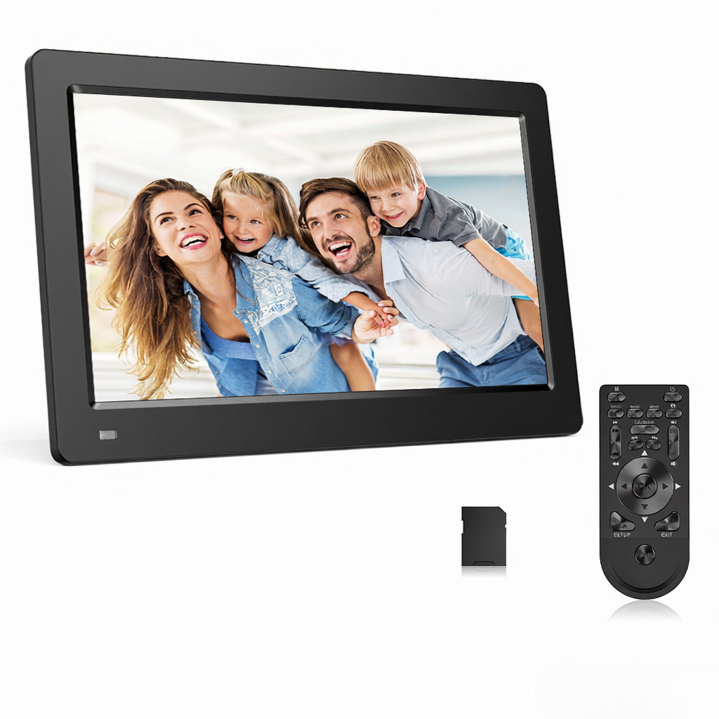 Потraitный фоторамка цифровая 11.6 дюйма FHD 1920*1080 IPS экран с поддержкой календаря/часов/MP3/фотографий/1080P видеоплеера с пультом дистанционного управления 8ГБ карта памяти, черный, белый (выбор), EU вилка, US вилка, UK вилка, AU вилка (выбор)