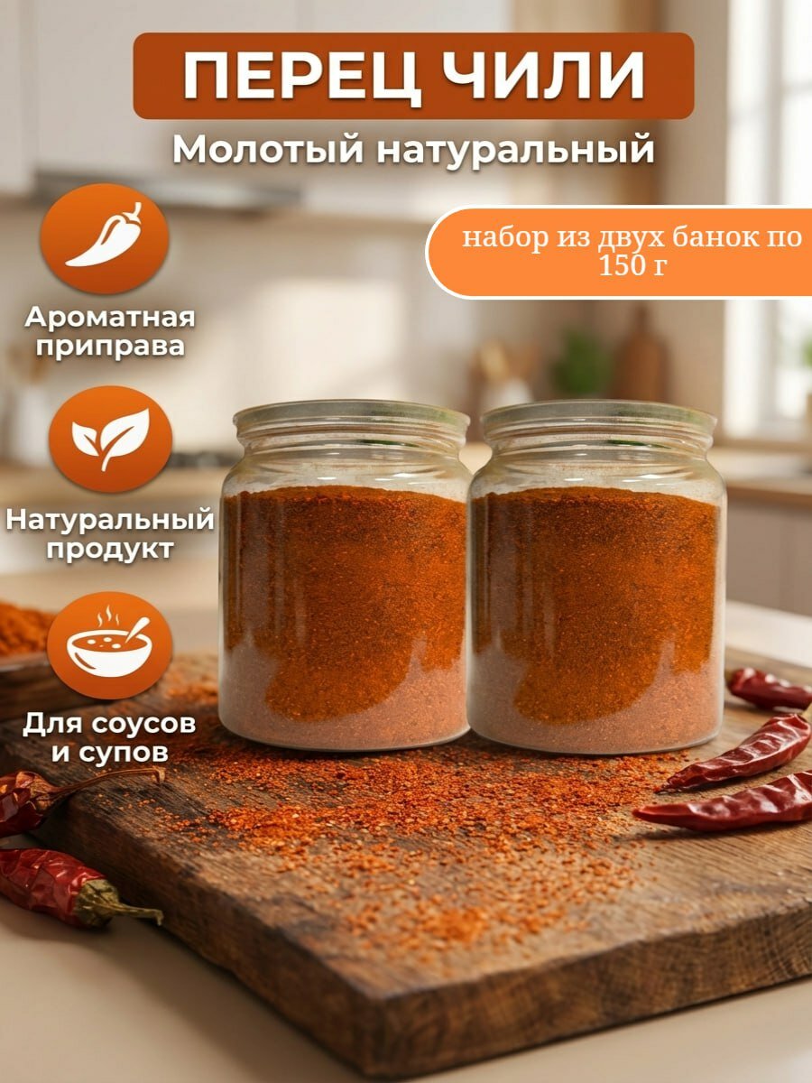 Перец Чили Барон Перцефъ, красный, молотый, натуральный, 150г, 2 шт