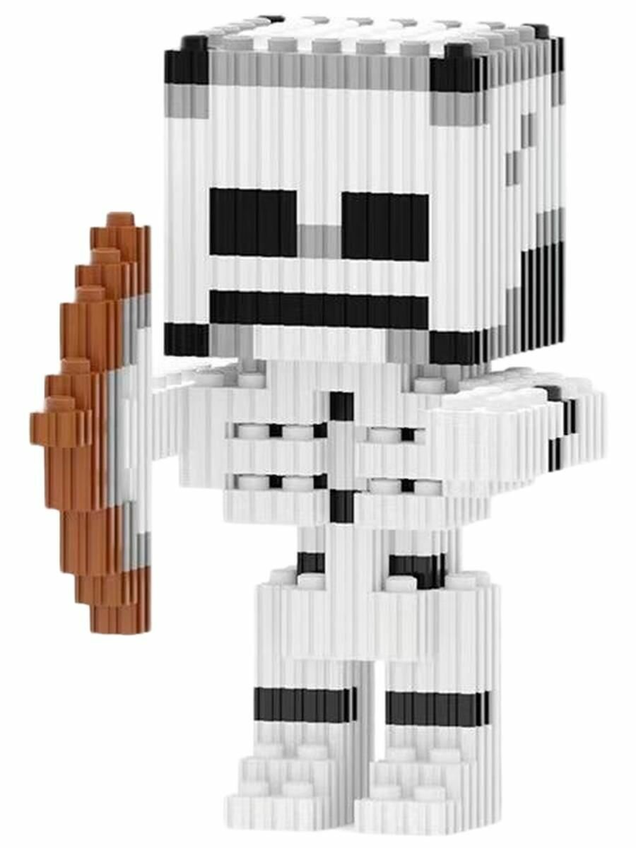 Конструктор Pixel Art: Скелет-лучник из Minecraft (504 детали)