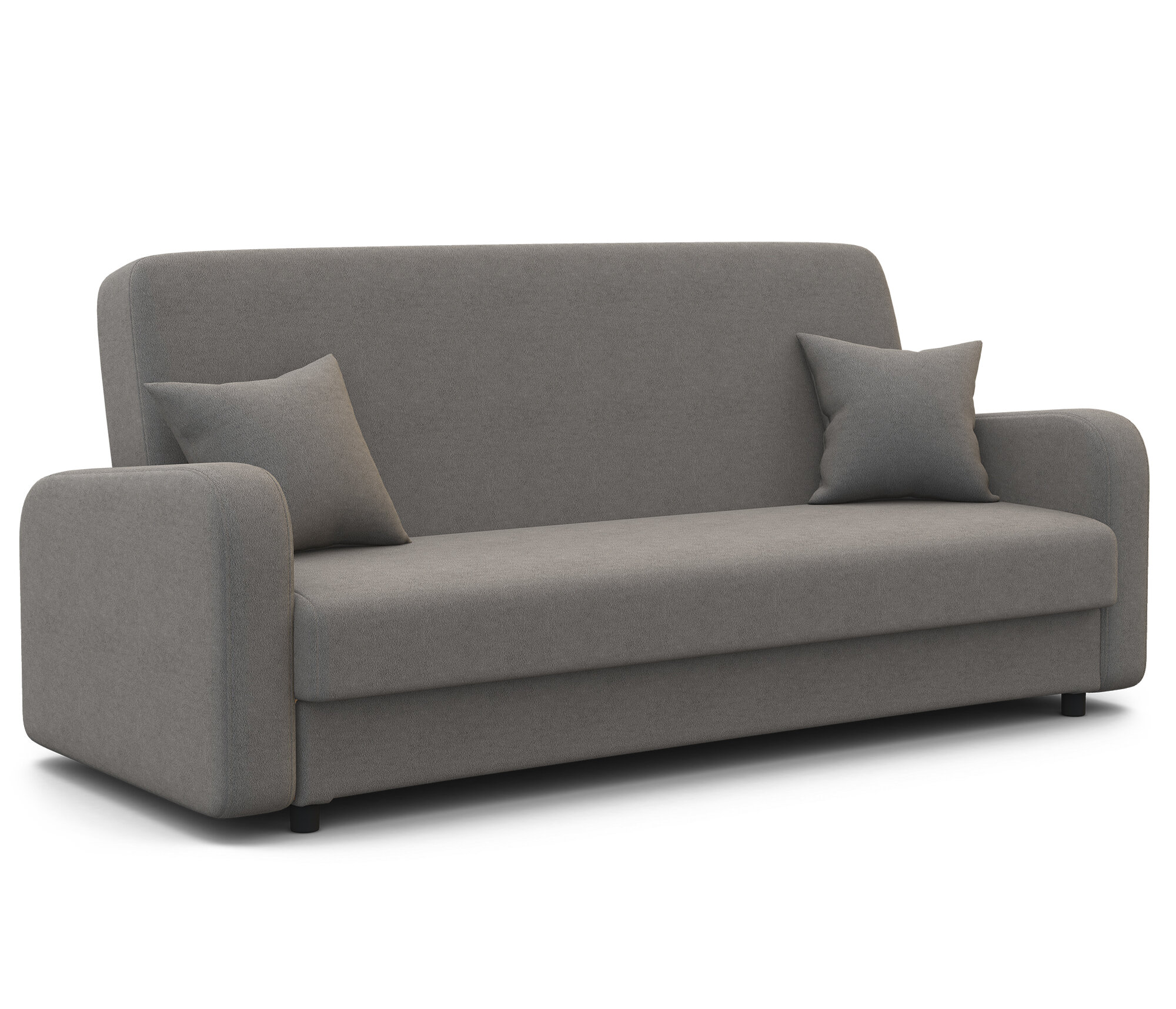 Диван-книжка Мелодия 140х190 см, прямой, раскладной, велюр серый