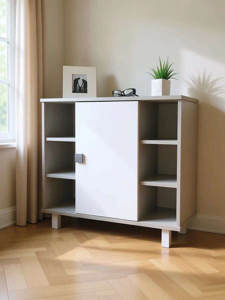 Тумба универсальная цемент/белый