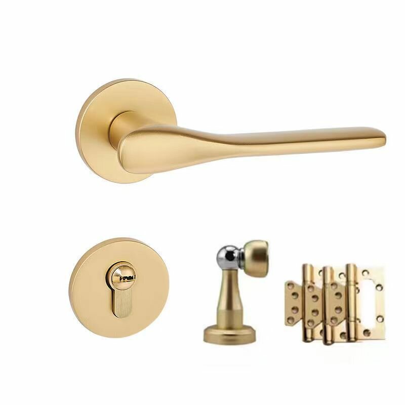 Золотой дверной замок для внутренней спальни, набор дверных замков в американском стиле, магнитный бесшумный дверной замок, ручка для деревянной двери