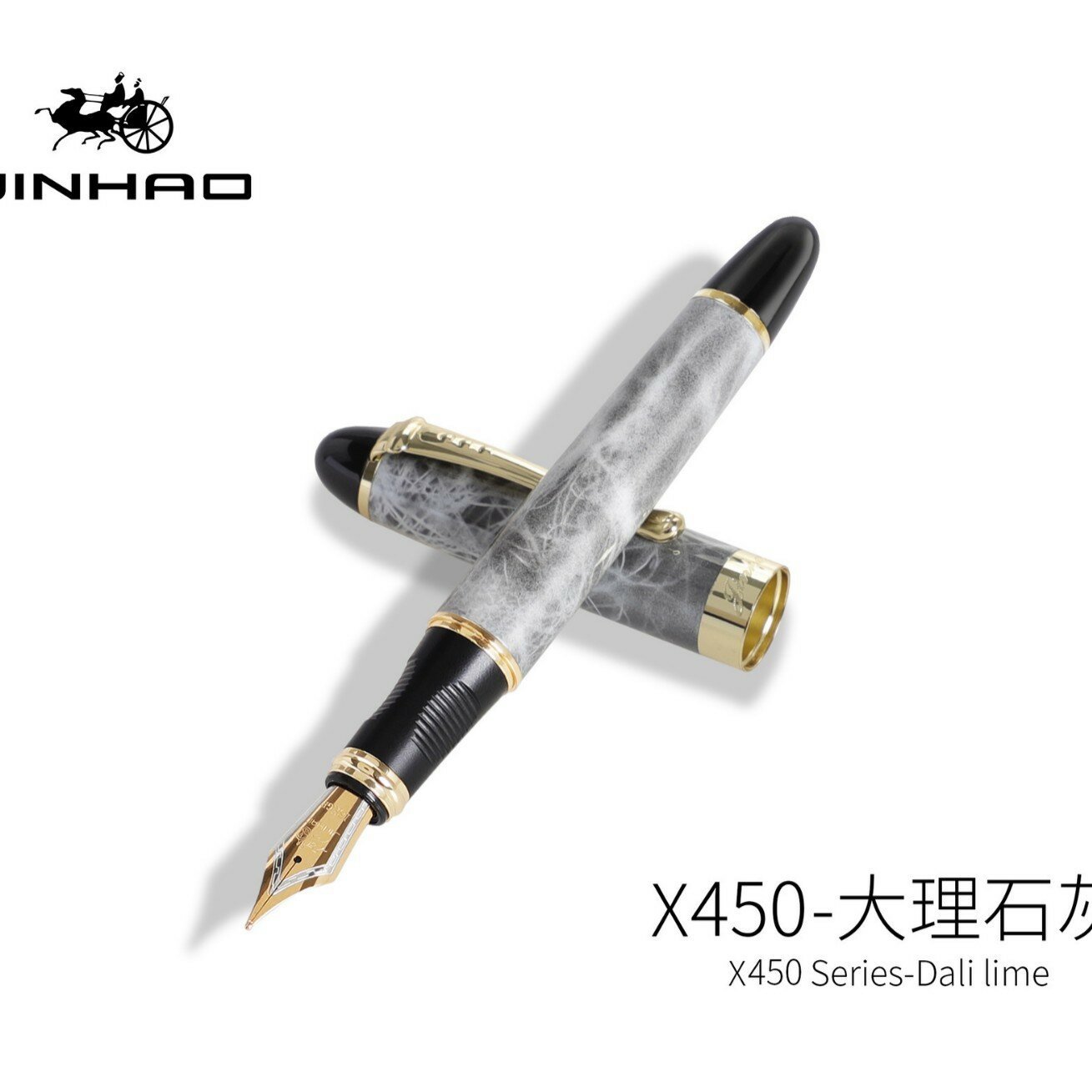 Перьевая ручка Jinhao X450 для студентов, подарок для каллиграфии, металлическая ручка для подписи, совместимая с чернильными картриджами