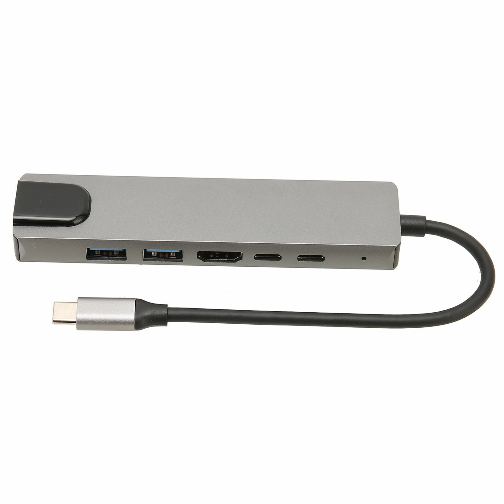 Концентратор Type-C 6-в-1: HDMI 4K, 87Вт PD, Ethernet, USB-порт