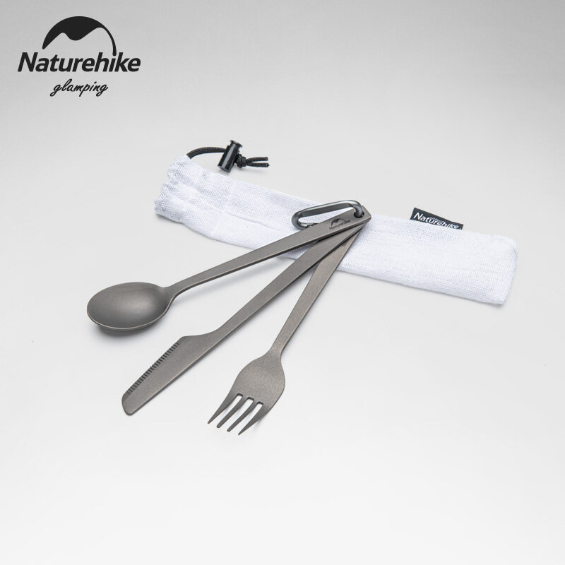 Набор столовых приборов титан Naturehike NH19T011-D TZD11 titanium cutlery set
