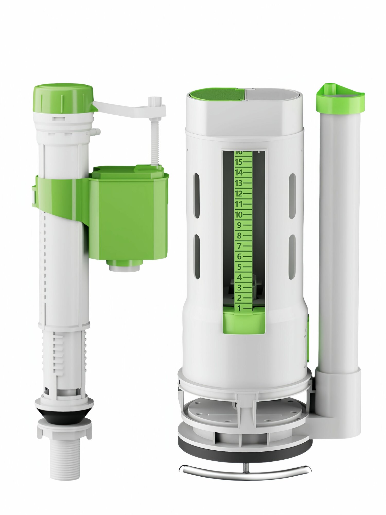 Комплект для водяного бака унитаза: сифон для подачи воды + сливной клапан, антиобратный поток, тихая работа, регулируемый объем, легкая установка