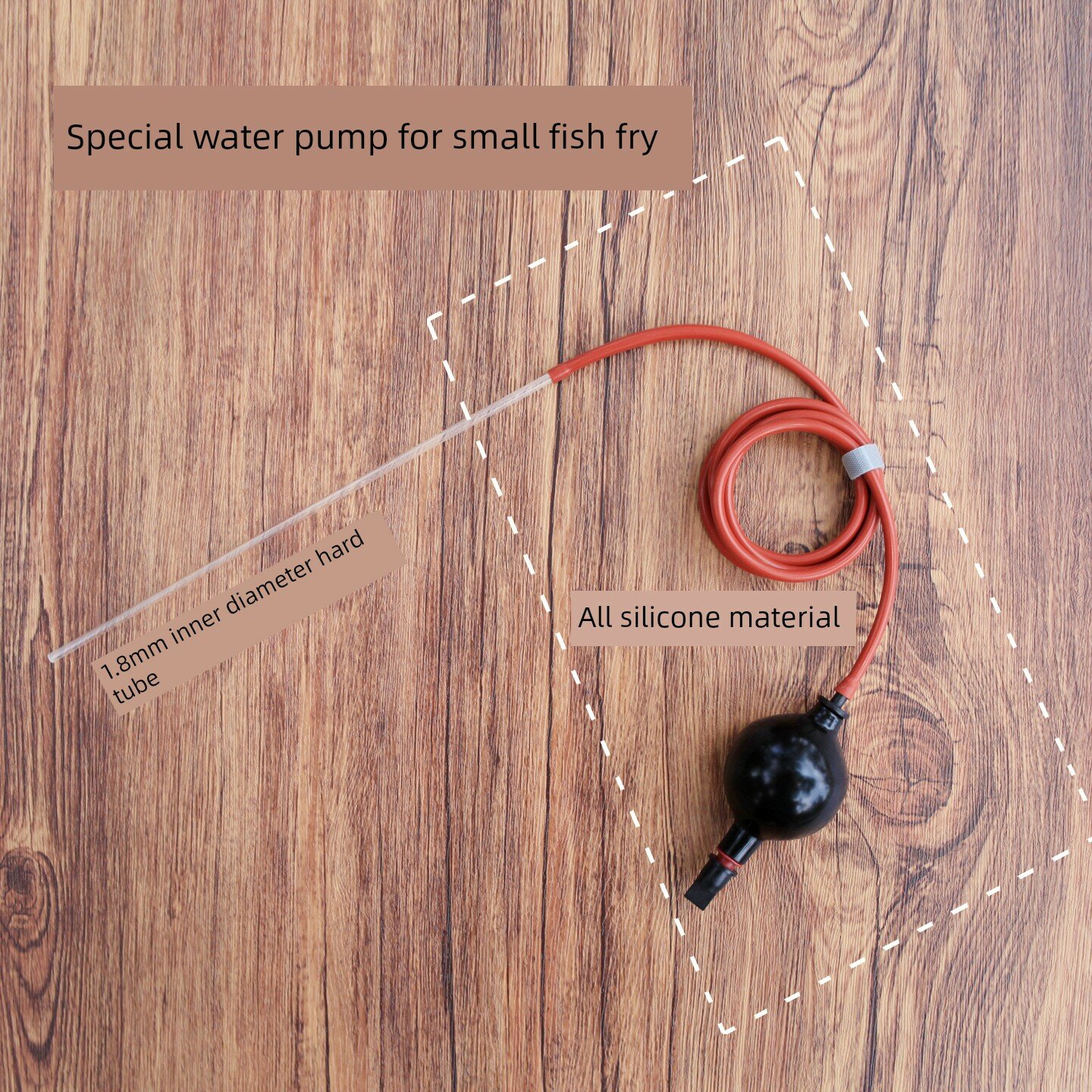 Силиконовый аквариумный водяной сифон для маленьких рыб с внутренним диаметром 1,8 мм, легкое одноручное использование,