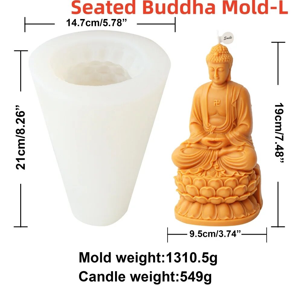 Силиконовая форма для свечи Будда Seated Buddha Mold-L