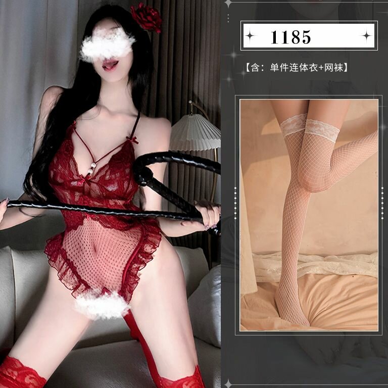 Сексуальное нижнее белье, комбинезон с открытым промежностью, пижама, флиртующий страстный комплект, униформа, соблазнительная прозрачная съедобная привлекательность