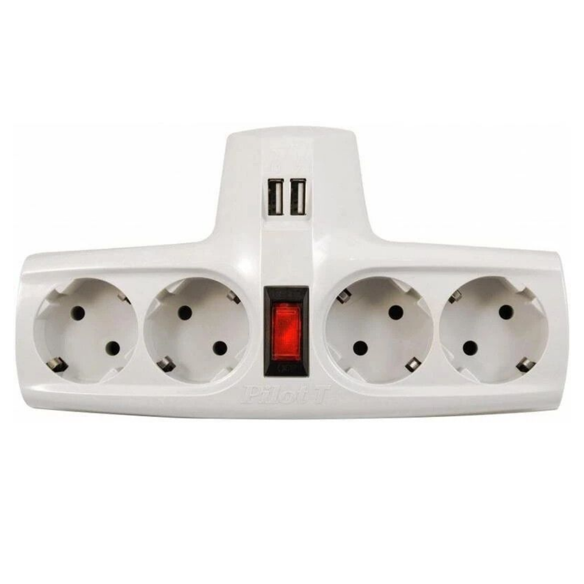 Сетевой фильтр Pilot T USB, белый, 3300 Вт, 4 розетки, 2 USB