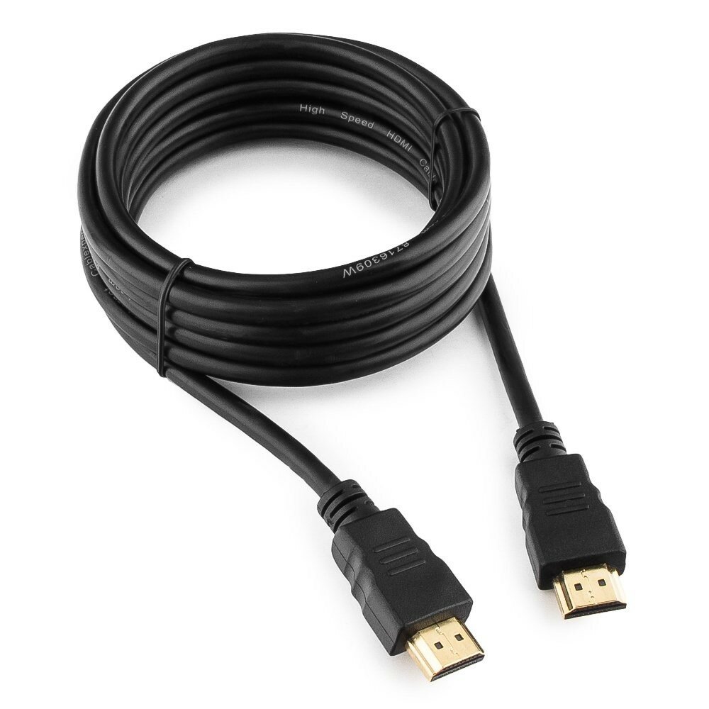 Gembird Кабель HDMI Cablexpert 19M 19M, v2.0, медь, позол. контакты, экран, 3м, черный, пакет CC-HDMI4-10