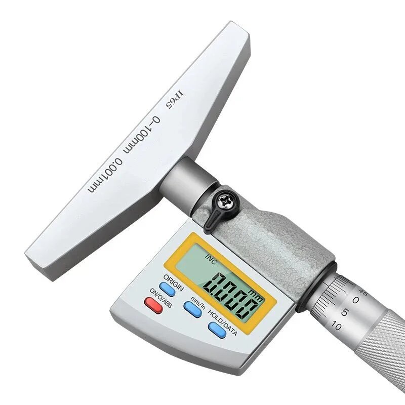 IP65 0-100 мм микрометр с цифровым дисплеем и сменным стержнем, разрешение 0,001 мм, многофункциональный микрометр глубины