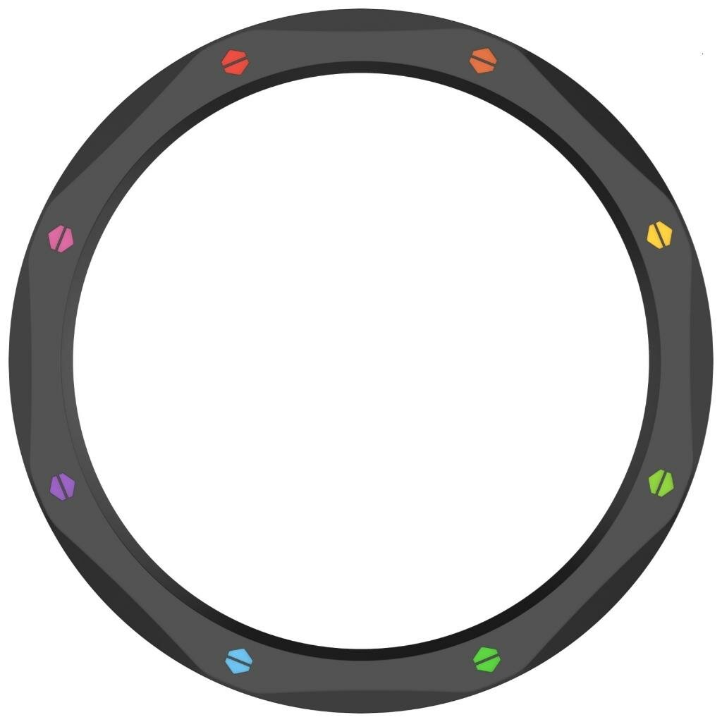 Безель с закалённой плёнкой для умных часов, черная радуга