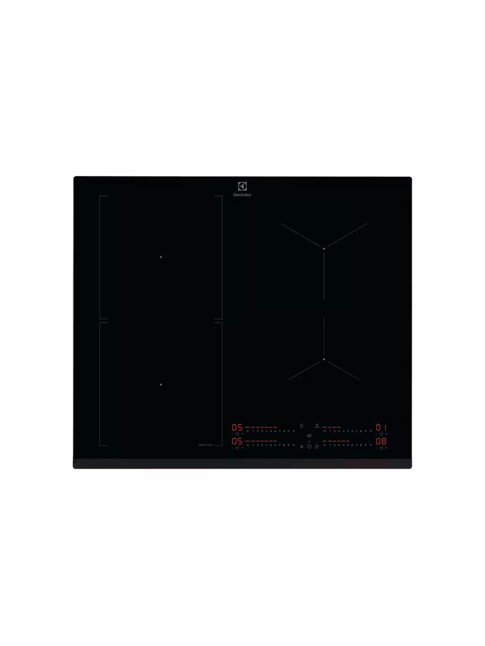Встраиваемая индукционная варочная панель ELECTROLUX CIS62450, 4 конфорки, сенсорный слайдер, независимая установка, черная
