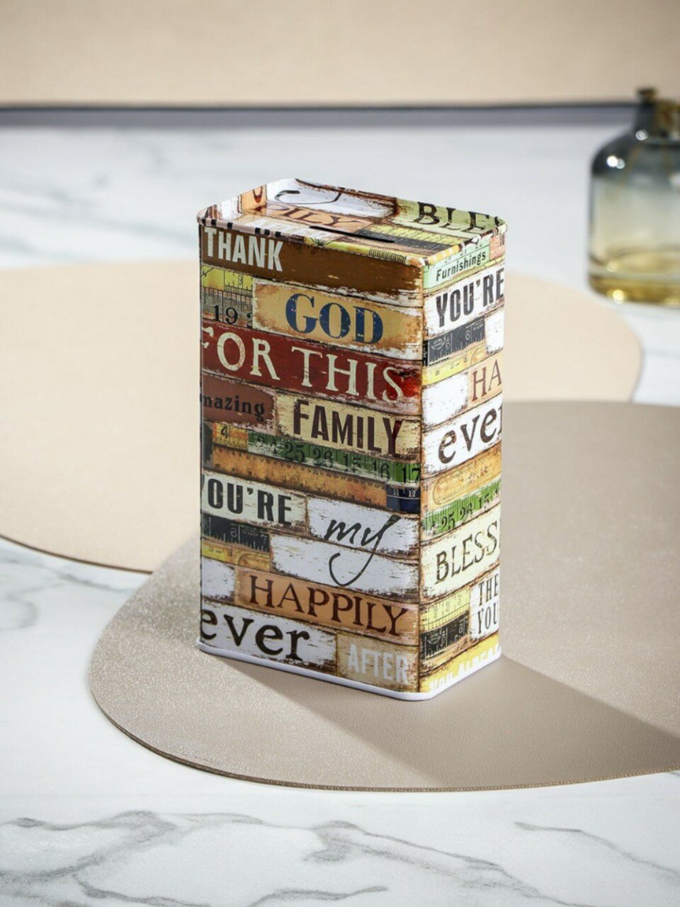 Металлическая копилка Стиль для денег и монет, 9х6х16 см, оригинальный декор интерьера, жестяной сувенир Y4-9075