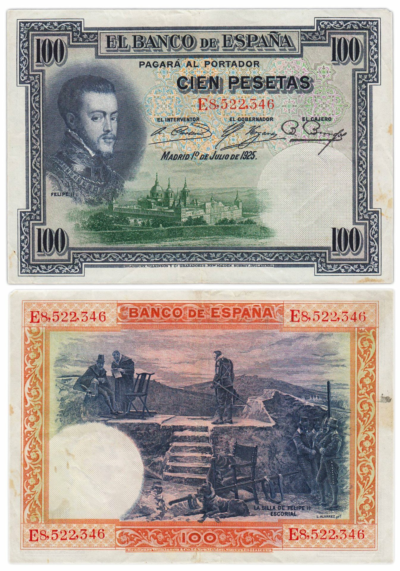 Испания 100 песет 1925 Pick 62c