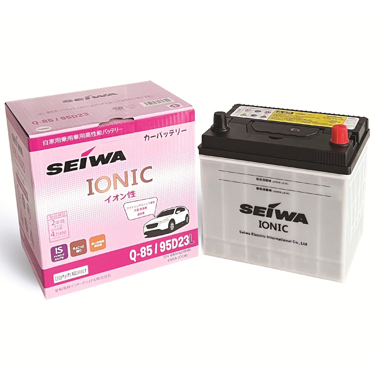 Аккумулятор SEIWA Ionic Q-85 95D23L (12В 68Ач 650а 232х172х220мм) обр. пол.