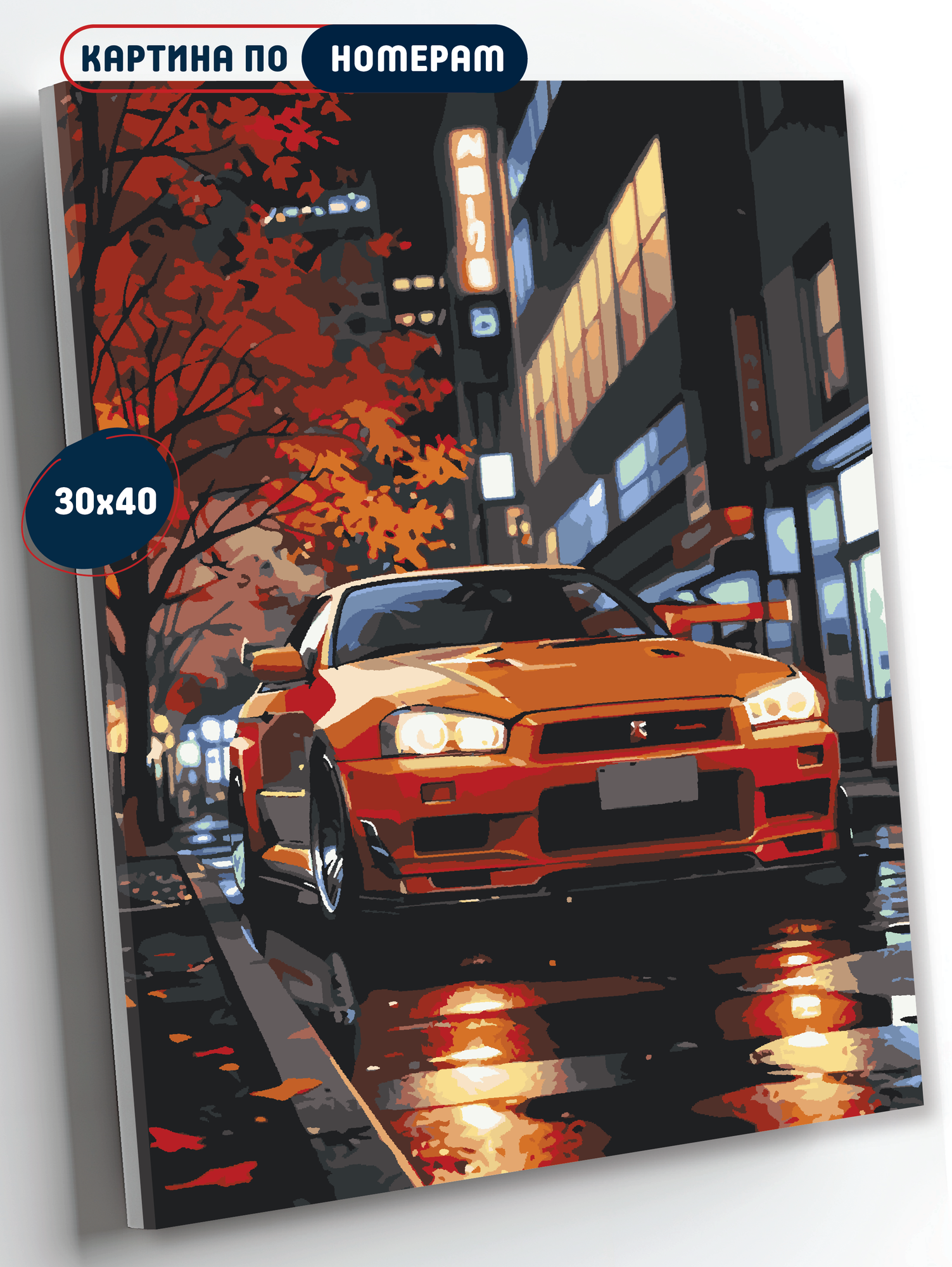 Картина по номерам " Nissan Skyline №6", Холст на подрамнике 30х40