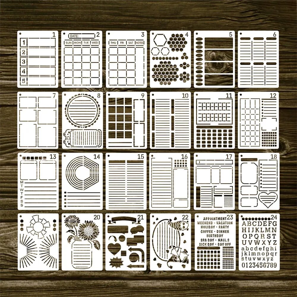 24 рисунка, шаблон для рисования журнала (Тип 2)