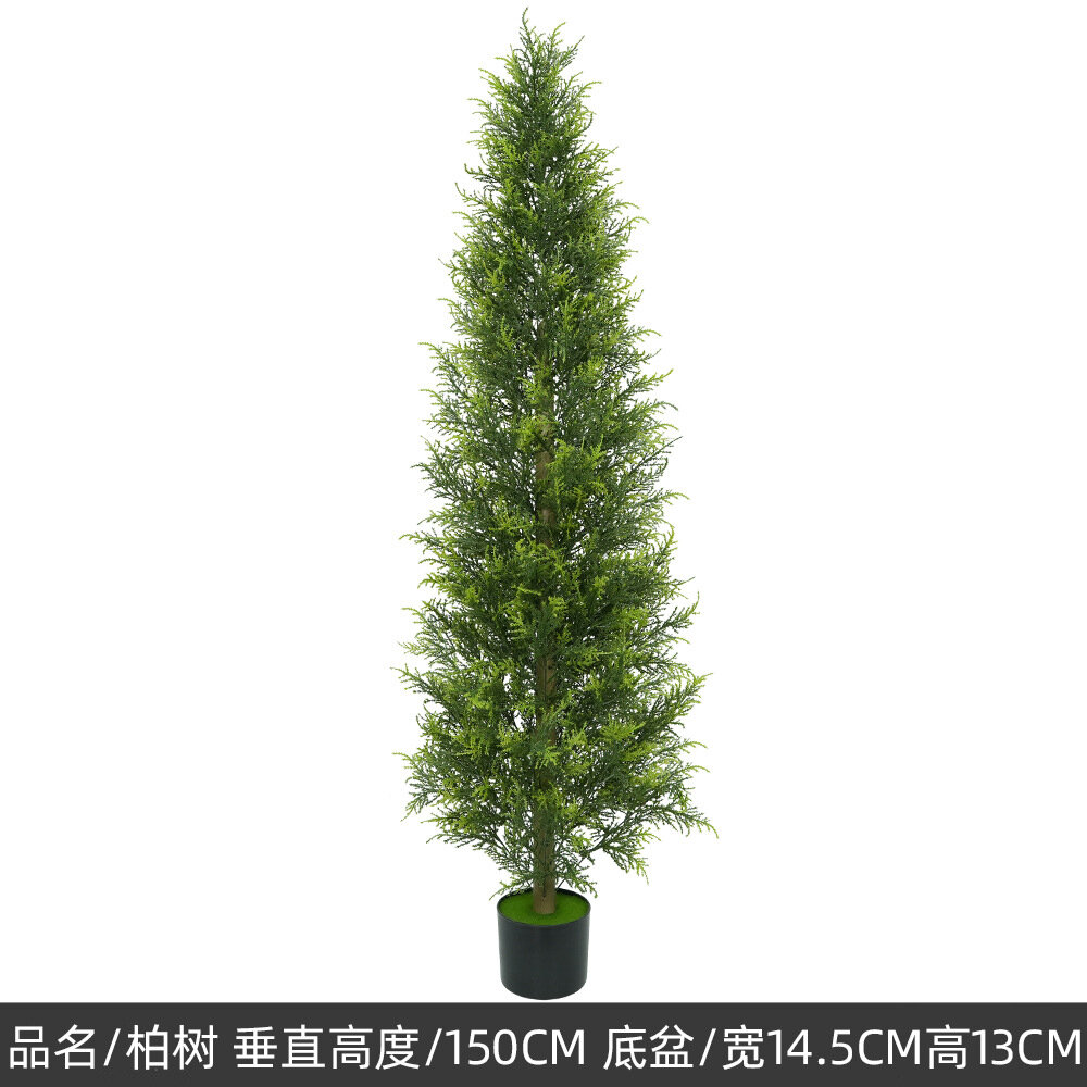 Искусственное горшечное растение для внутреннего и наружного декора, искусственные листья кипариса, искусственное дерево, садовое украшение, орнамент, ландшафтный дизайн