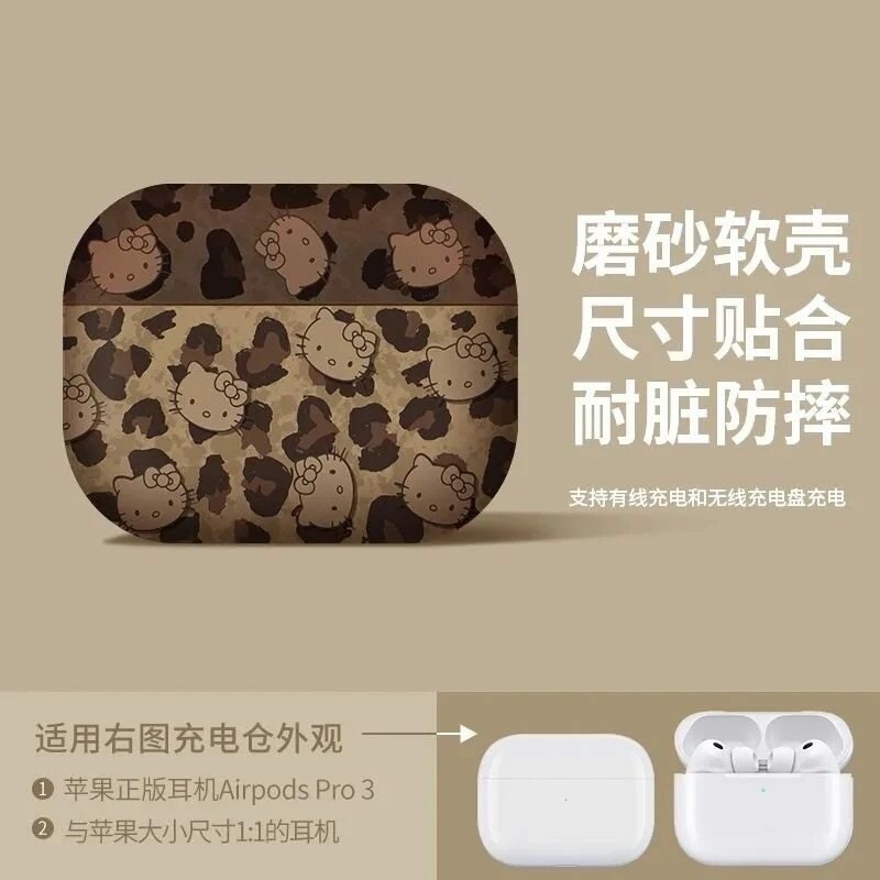 Чехол для AirPods Pro 3 с леопардовым принтом и изображением котенка, чехол для наушников Apple AirPods 4, милый чехол для AirPods 2/3 поколения, Pro 2.