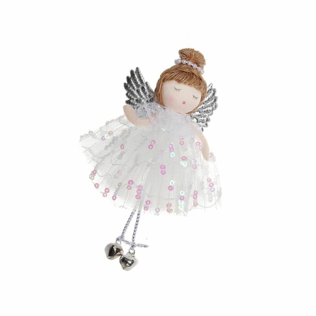 Элегантные тканевые украшения: ангелы для сезонного декора дома, безопасны и нетоксичны, Белый