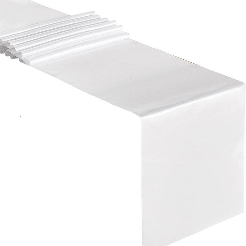 Атласный скатерть-декор 12x108 дюймов, Белый