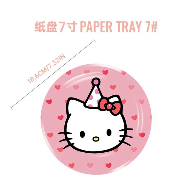 Розовые украшения для дня рождения в стиле Hello Kitty, одноразовые тарелки для вечеринки, скатерти, салфетки, товары для вечеринок для девочек и младенцев.