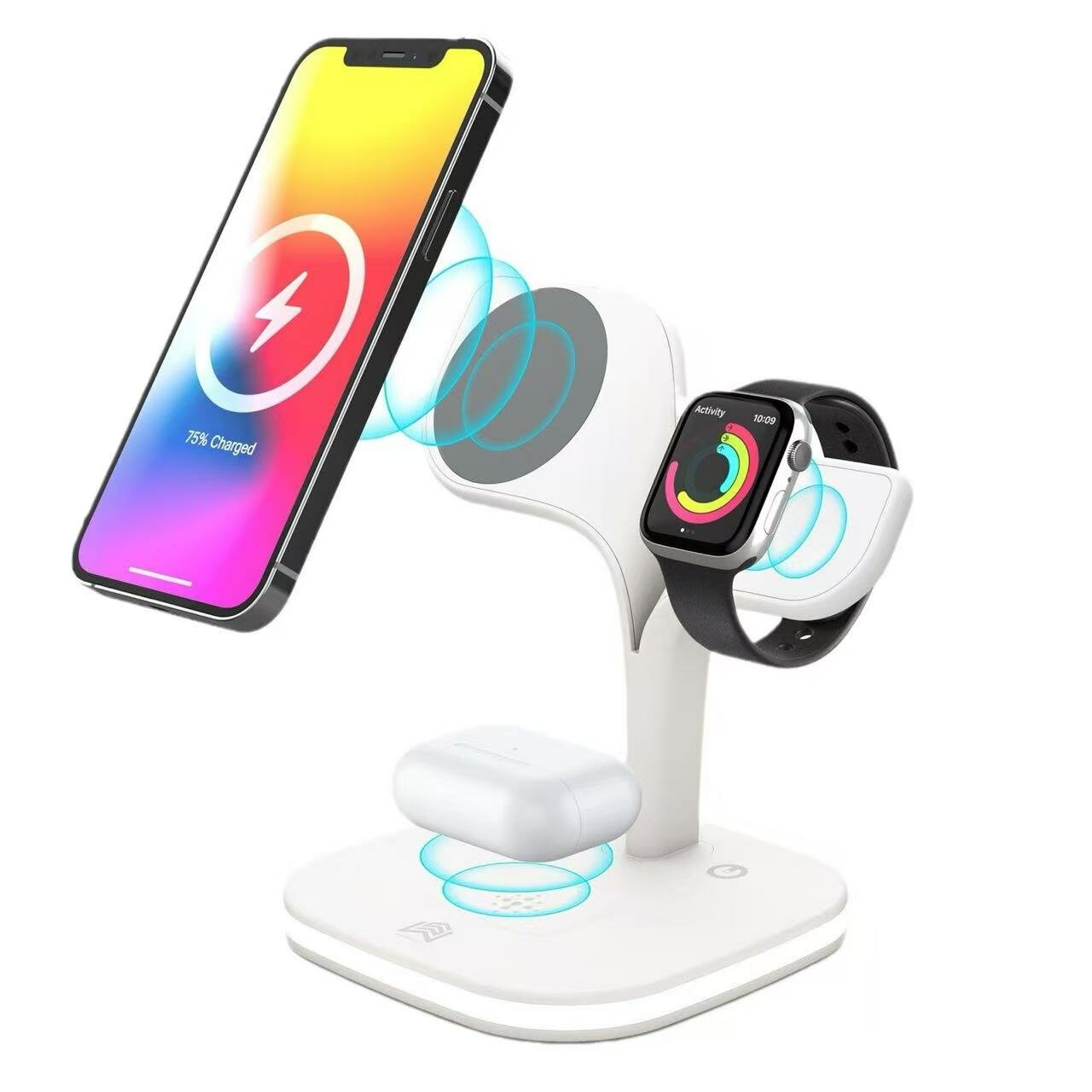 Беспроводная зарядка MagSafe для iPhone, AirPods, Apple Watch. Беспроводное зарядное устройство, ночник настольная лампа
