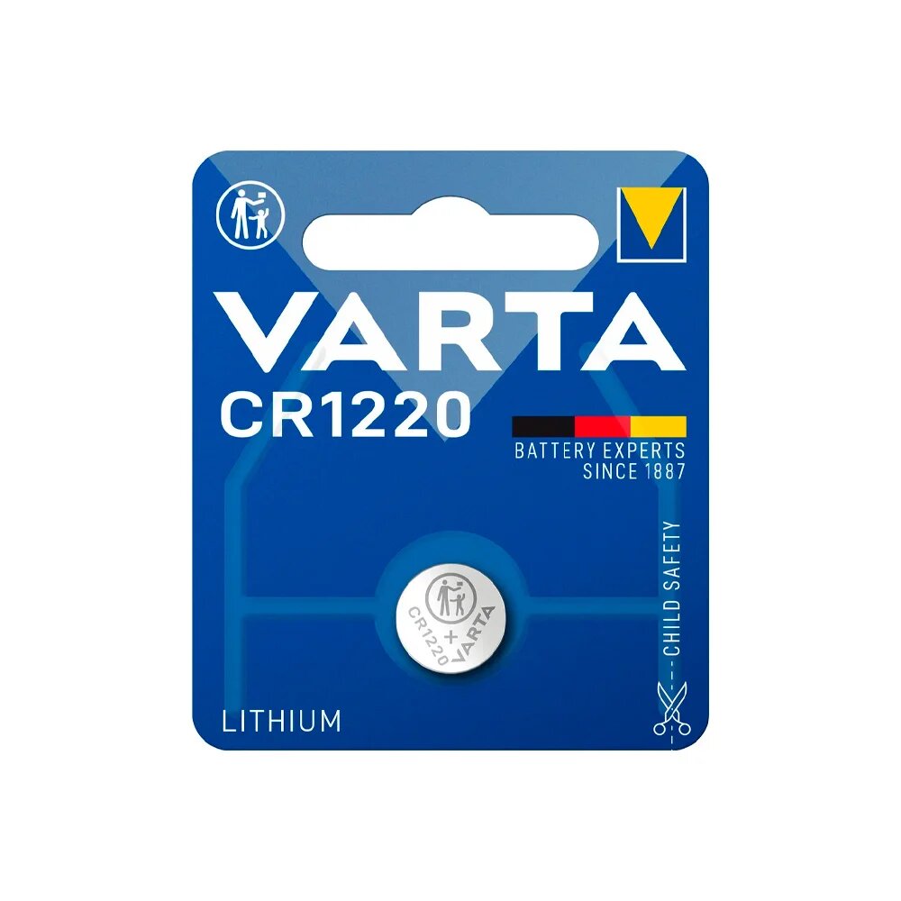 Батарейка Varta CR1220 литиевый элемент тип таблетка для портативных устройств, длительный срок службы